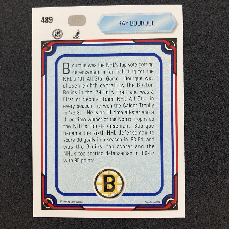 Ray Bourque 1990-91 Upper Deck All Star Card #489 NHL Boston Bruins | eBay