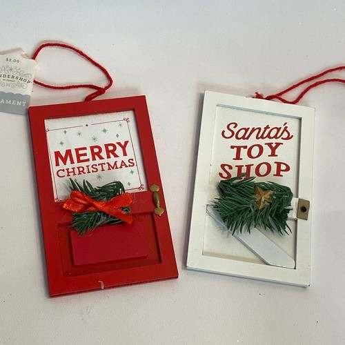 Wondershop Ornaments Christmas Santa Toy Shop Door Set of 2 | eBay