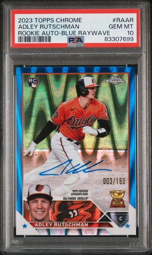 2023 Topps Chrome Blue Raywave Adley Rutschman Rookie Card RC Auto /150 ...
