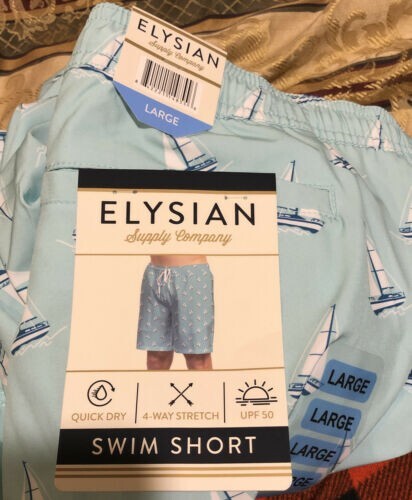 Elysian Supply Company Swim Short Aqua Blue Large | eBay