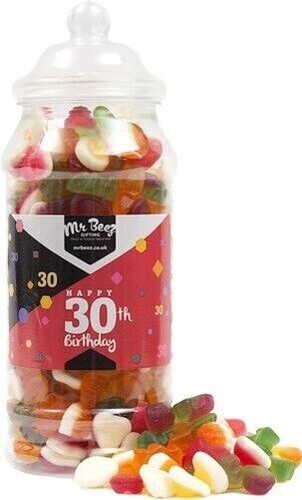 Happy 30th Birthday Sweet Gift Jar Jelly Mix Sweets Medium or Large Mr ...