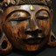 Buddha Face Wood Mask Hand Carved Wall Decor Art Hanging Meditate ...
