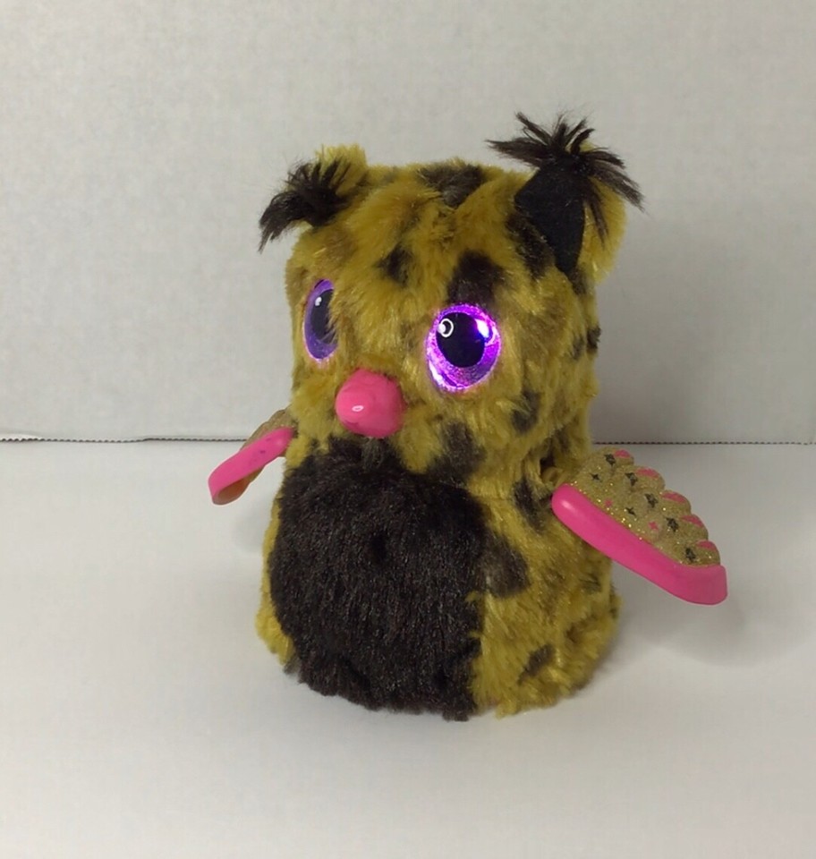 Hatchimal Leopard Print Interactive Toy Bird Moves Flaps Wings Brown ...