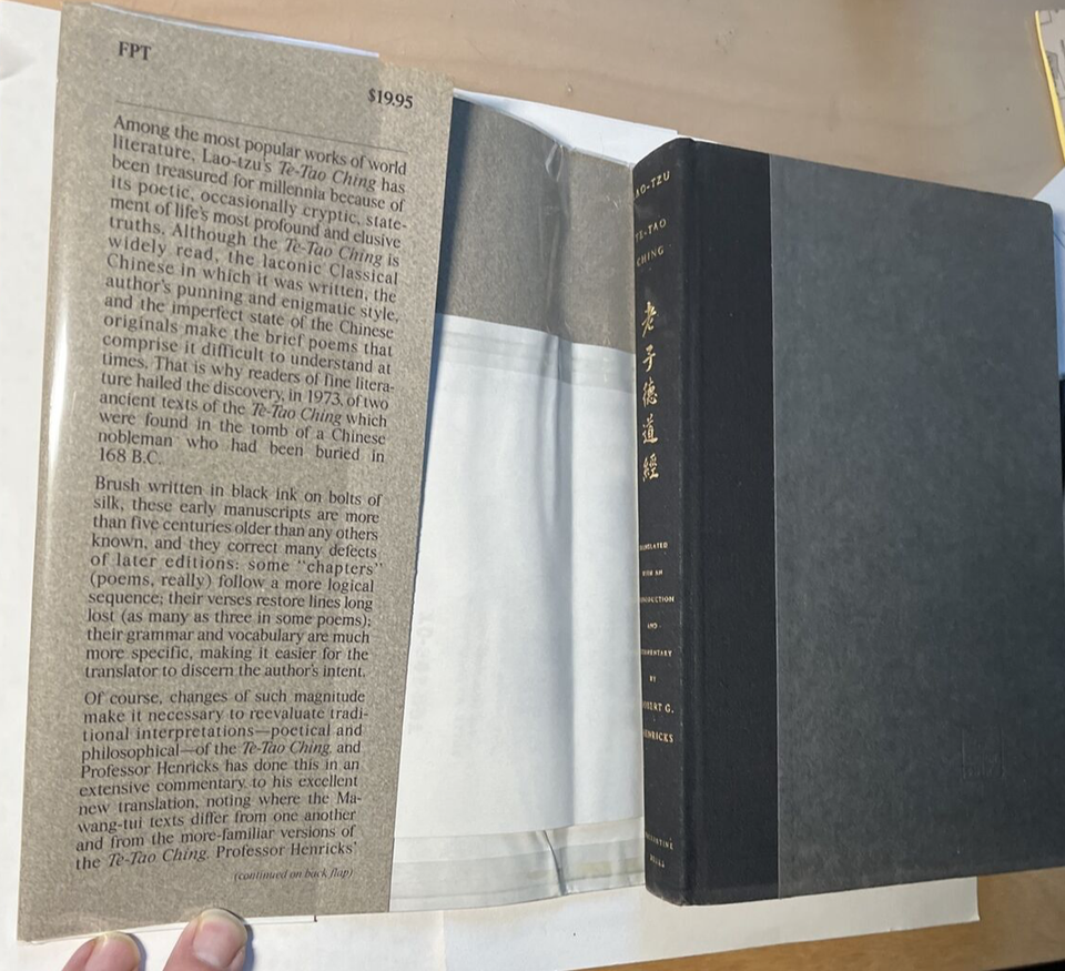 LAO-TZU:TE-TAO CHING.A New Translation... by Robert G. Henricks-Hc, 1st ...