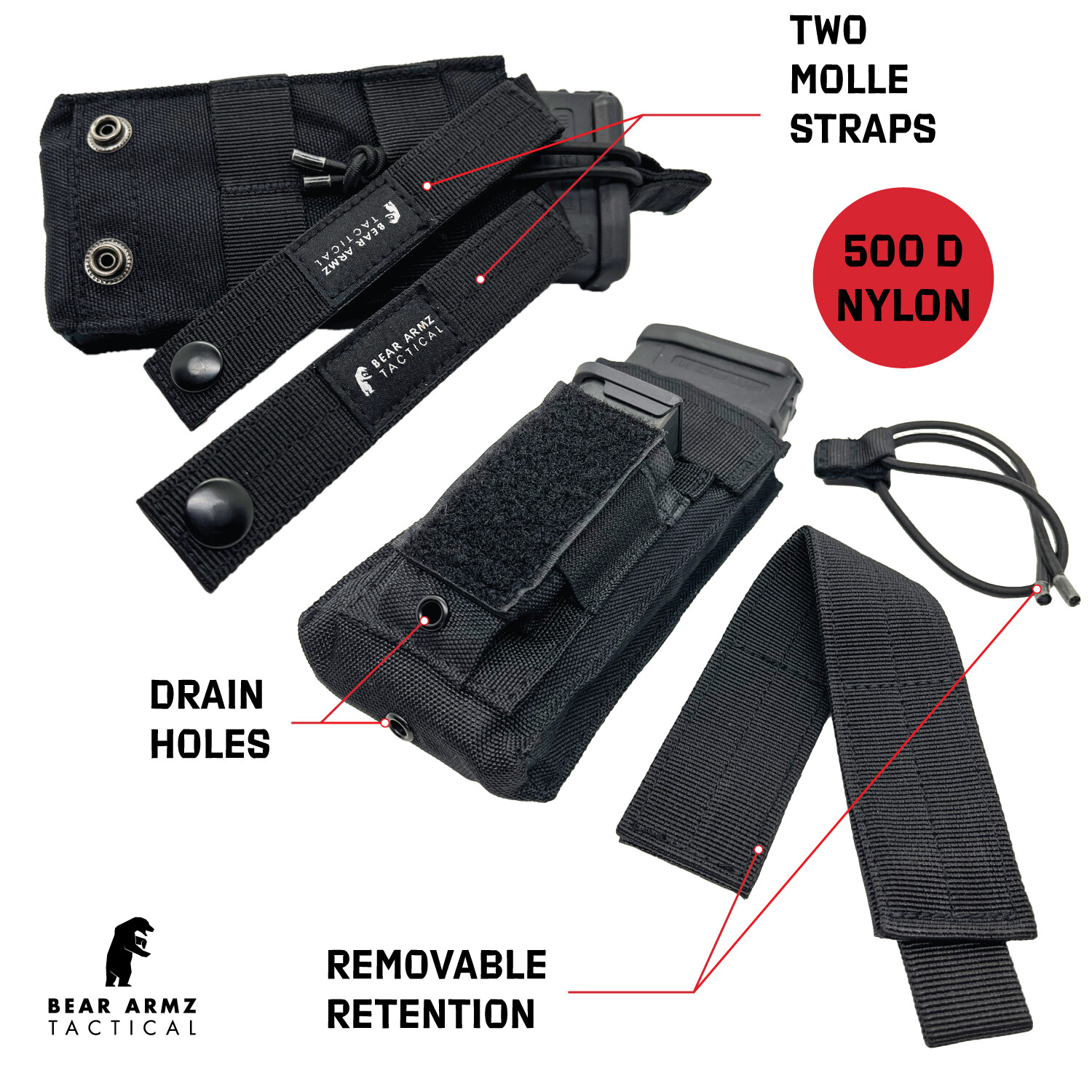 Rifle and Pistol Mag Pouch | Single Double Triple Magazine Holster for ...