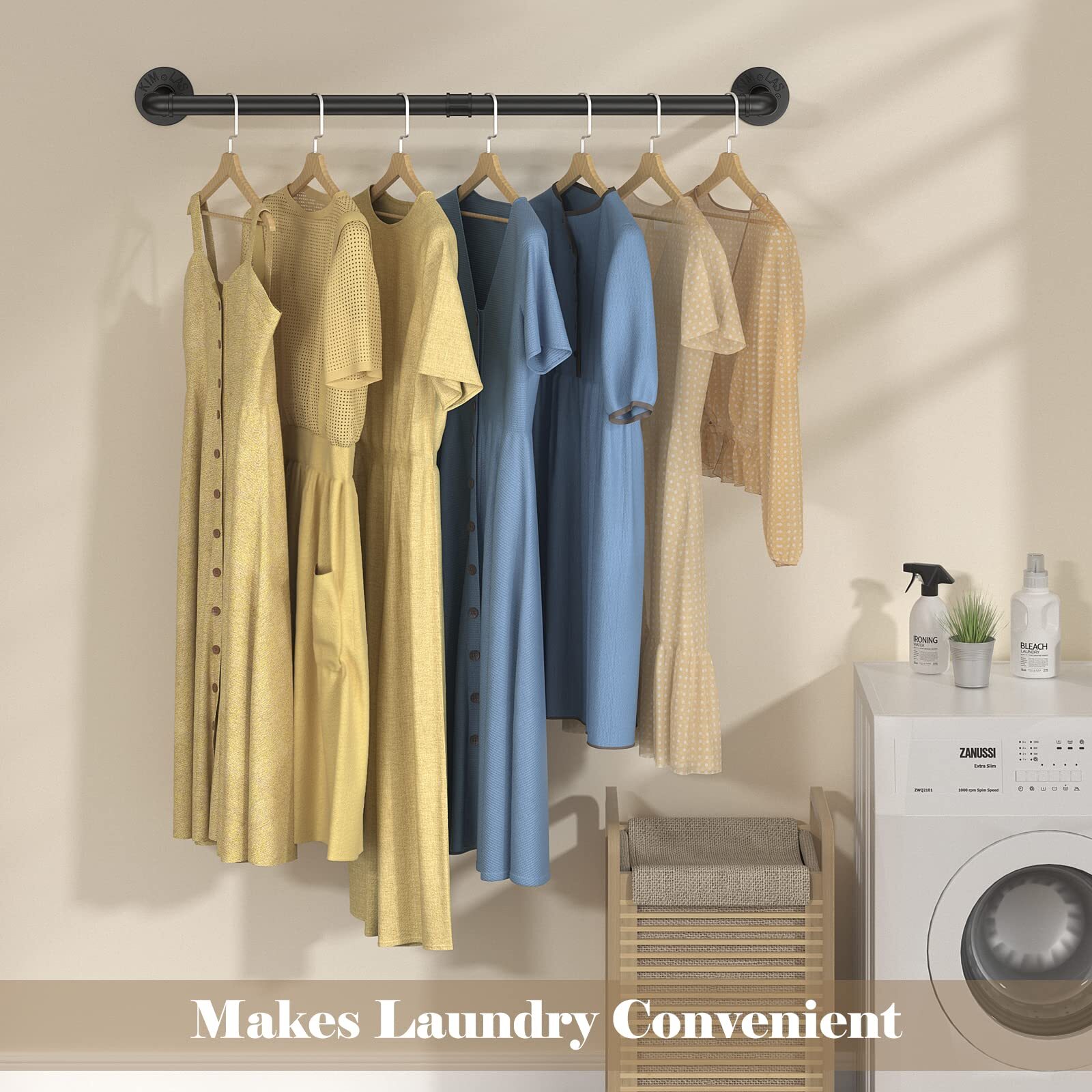 97cm Clothing Racks for Hanging Clothes Garment Rack Industrial Pipe ...