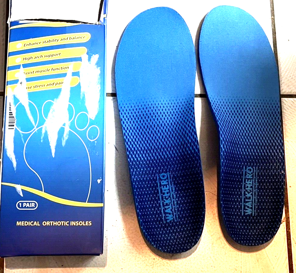 WALK HERO - NEW - MEN'S 10-10.5 - BLUE MEDICAL ORTHOTIC INSOLES - DEEP ...