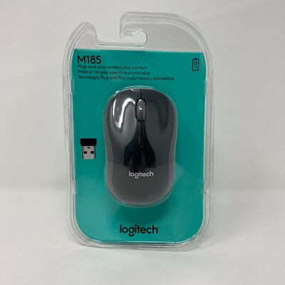 Logitech M185 Plug-and-Play Wireless Mouse Plus Comfort (Black) | eBay