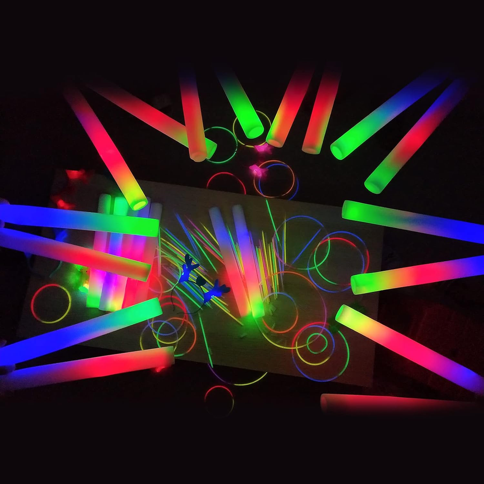 36 Pcs LED Foam Glow Sticks Colorful Flashing Glow Batons Party Wedding ...