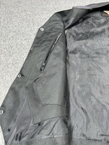 Vance Textiles Motorcycle Vest Mens 42 Black Tweed Biker Riding Snap | eBay