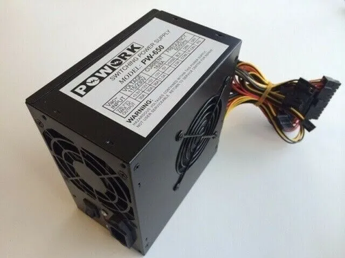Brand NEW PoWork Black Dual Fan 650w MAX ATX Power Supply 20+4Pin, SATA ...