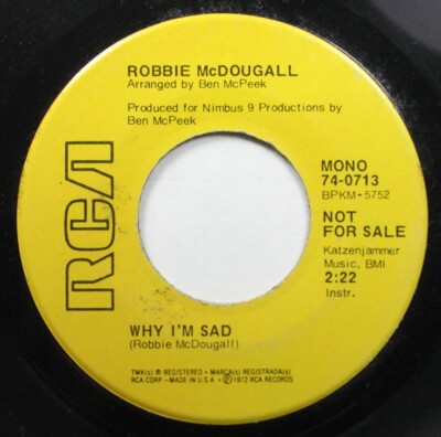 Jazz 45 Robbie Mcdougall - Why I'M Sad / Why I'M Sad On Rca | eBay