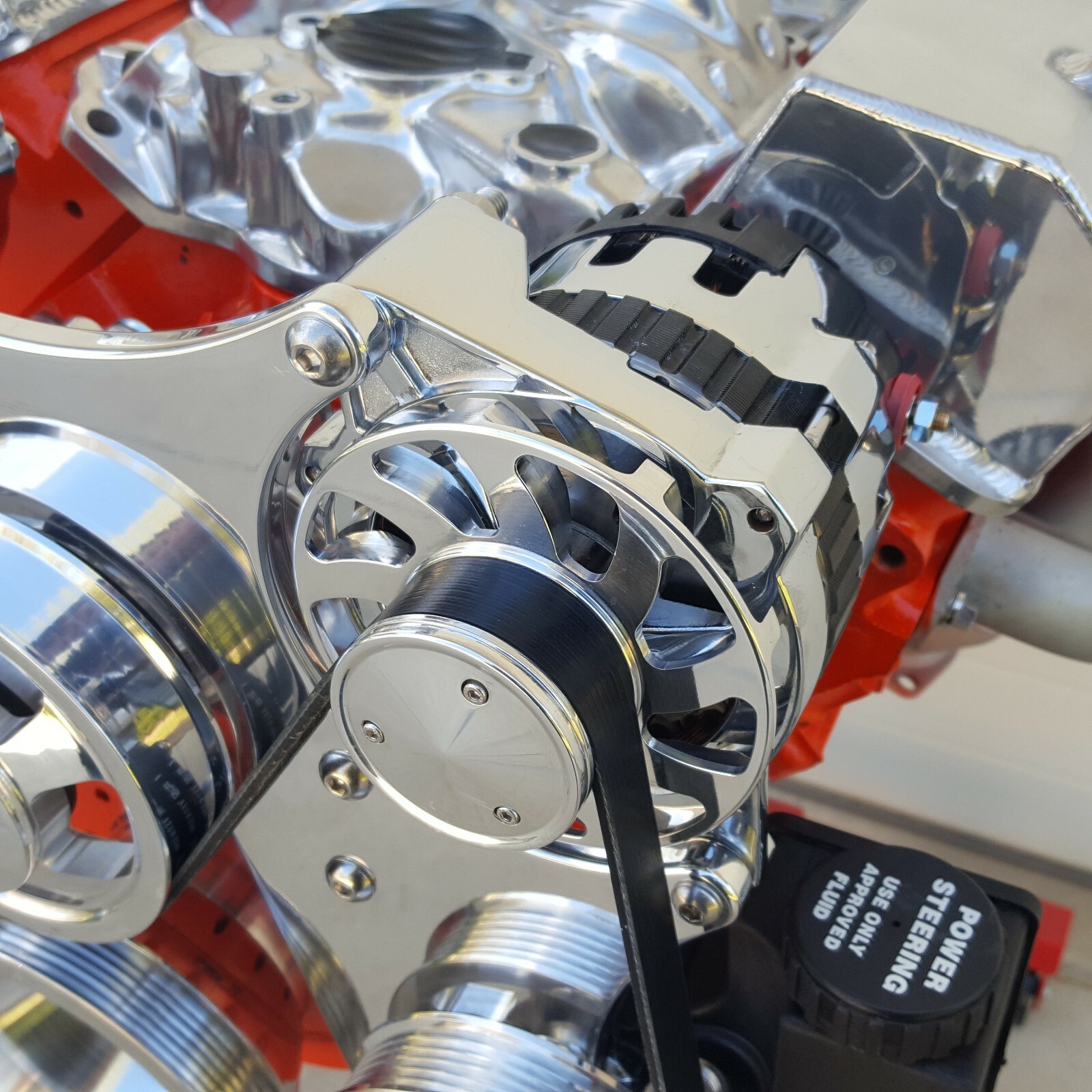 Small Block Chevy Polished Serpentine Kit Front Drive System SBC 305 ...