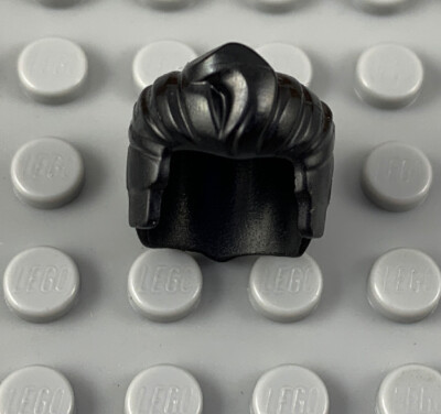 LEGO Male BLACK SLICKED UP AND BACK HAIR Minifigure Head Accessory | eBay