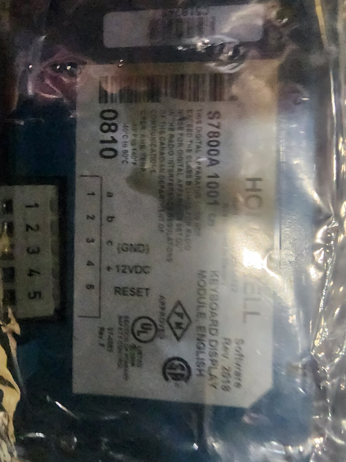 *NEW* Honeywell S7800A1001 /S7800A 1001 Burner Control Keyboard No Box ...