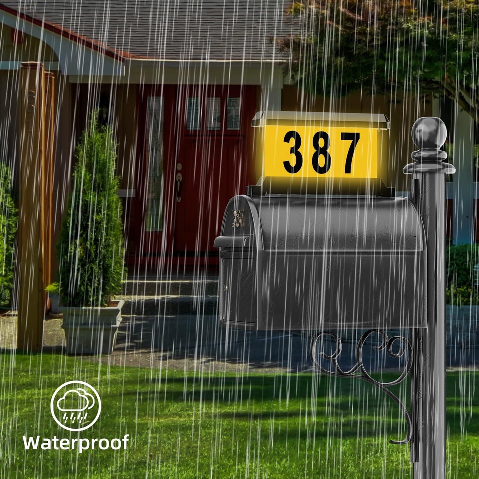 Solar Mailbox Numbers Solar Mailbox Light Belt With Remote Control ...