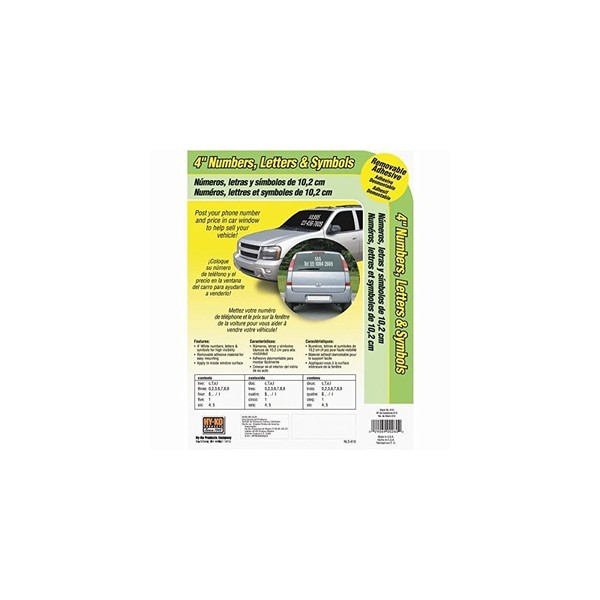 Hy-ko 4 In. Removable Adhesive Number Letter & Symbol Set 610 - 1 Each ...