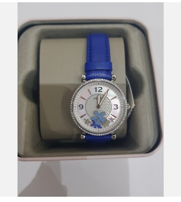 FOSSIL, Carlie Two hand blue eco leather watch brand new genuine 🌻 ...