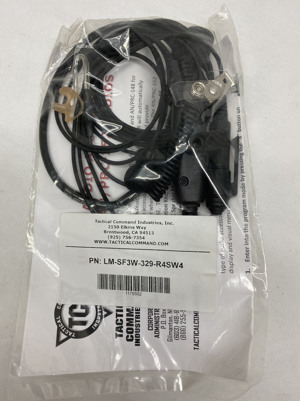 TCI Tactical Command Industries Special Forces Low Visibility Comm Kit ...