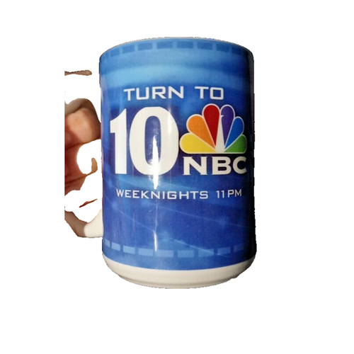 Promotional NBC Mug News Peacock Television TV Station Vintage Logo Cup ...