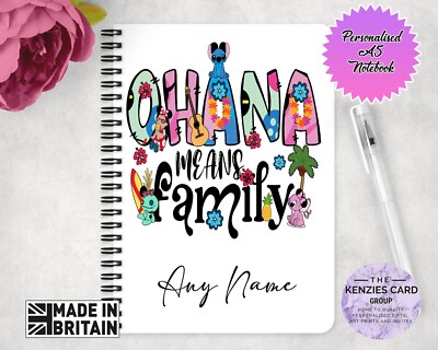 PERSONALISED DISNEYS LILO AND STITCH NOTEBOOK GIFT CUSTOM PRINTED A5 ...