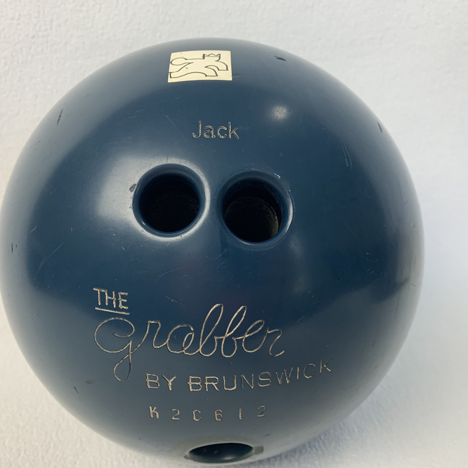 Vintage Brunswick Grabber Blue Bowling Ball Urethane Drilled Left ...