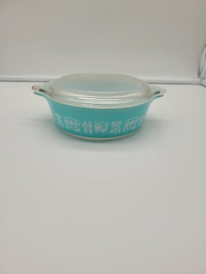 Vintage Pyrex Turquoise BUTTERPRINT Amish 471 1 Pint Casserole Dish | eBay