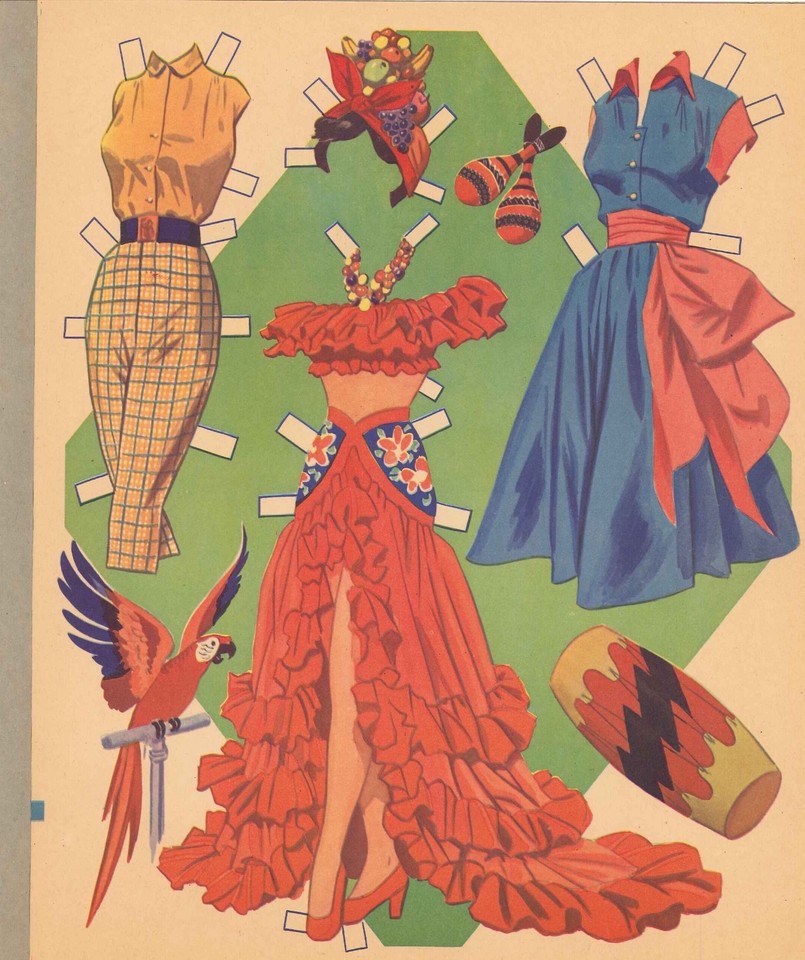 VINTG 1953 AIRLINER PILOT PAPER DOLL LAZR REPORDCTIN FROM ORIG BOOK IN ...