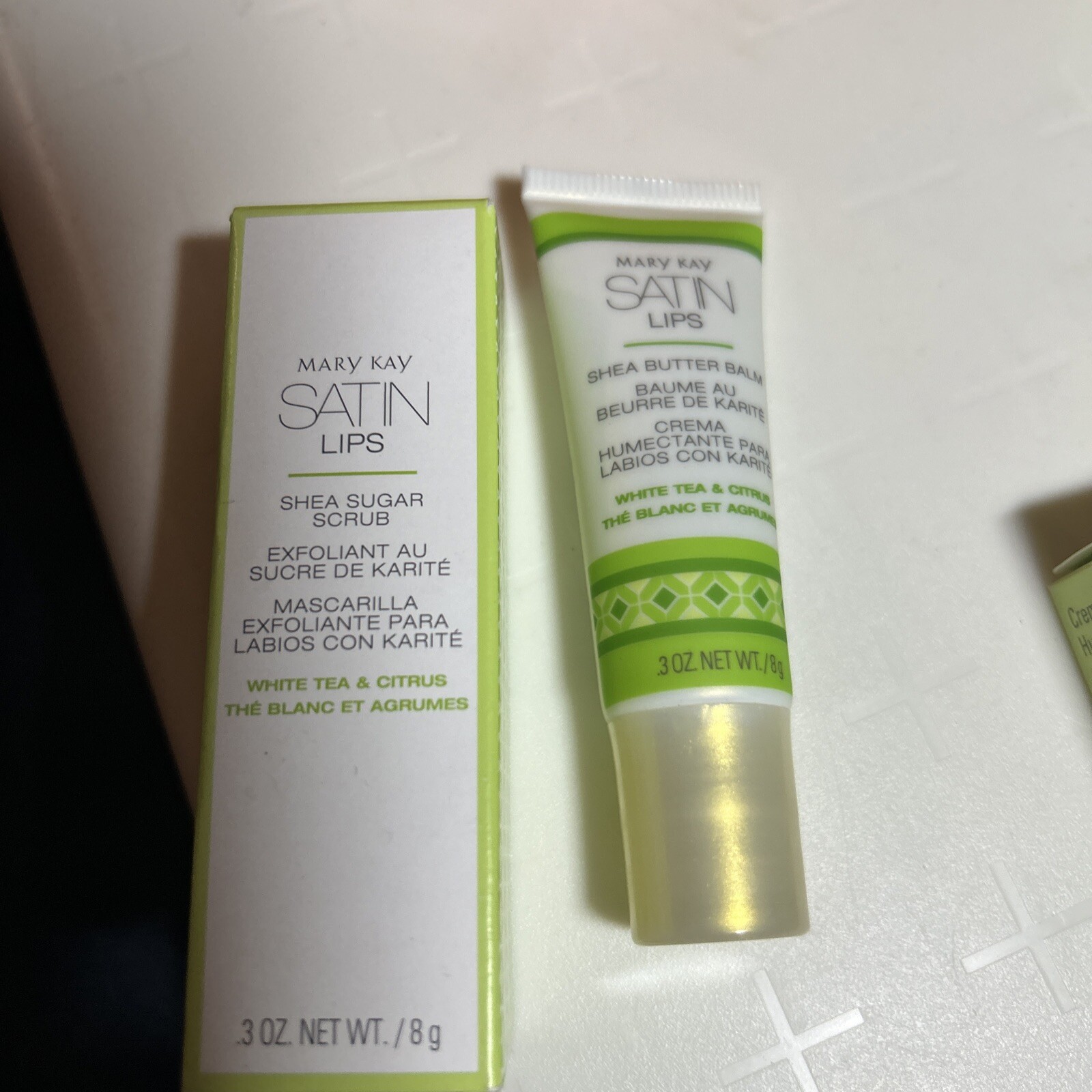 Mary Kay SATIN LIPS SET White Tea & Citrus~ Shea Butter Balm &Sugar ...