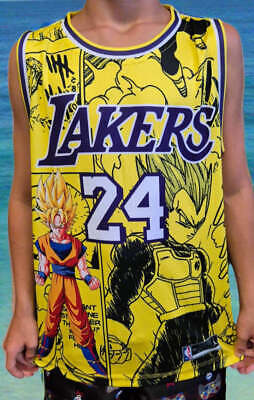 NBA LAKERS KOBE BRYANT X DRAGON BALL Z CUSTOM BASKETBALL SINGLET ...