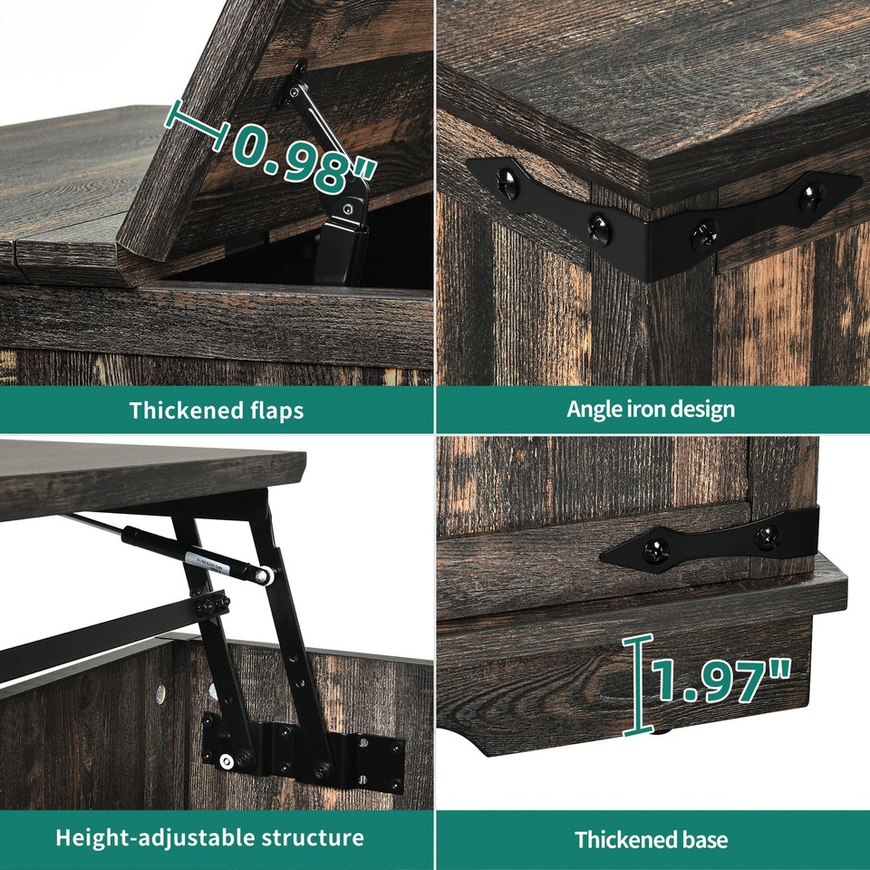 Farmhouse Lift Top Coffee Table with Storage Square Center Table for ...