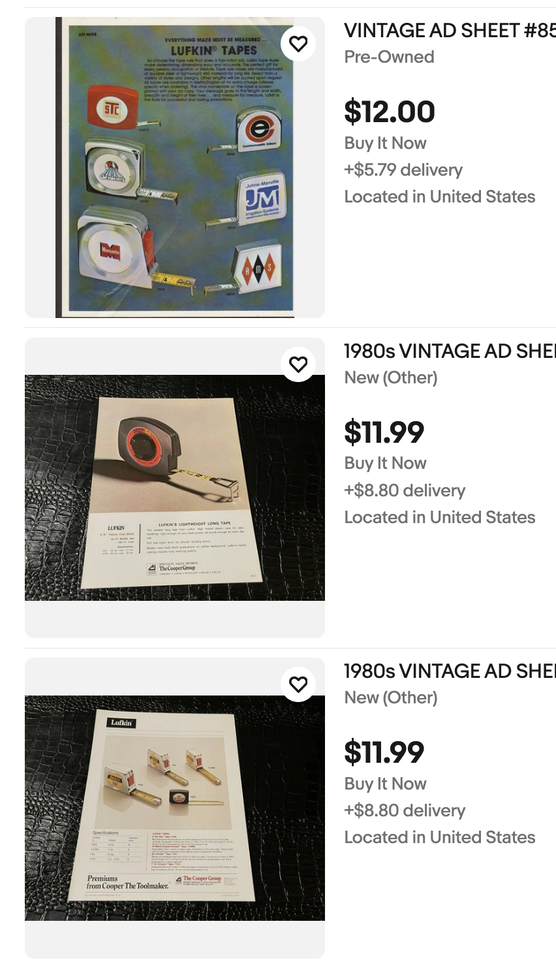 Lot of 15 tape measure vintage ads/catalogs | eBay
