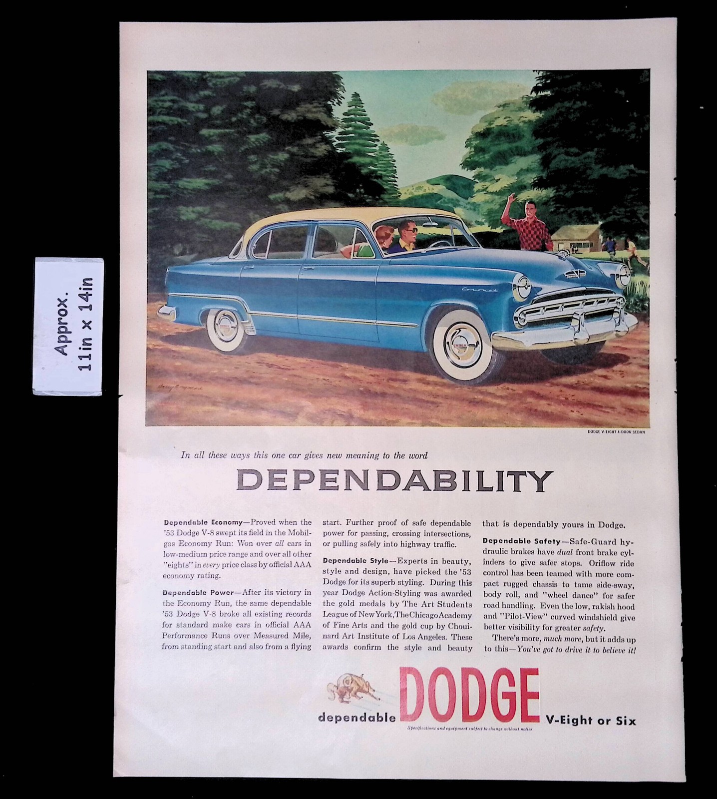 1953 DODGE CORONET V-8 4 DOOR SEDAN NEW MEANING OF DEPENDABILITY Print ...