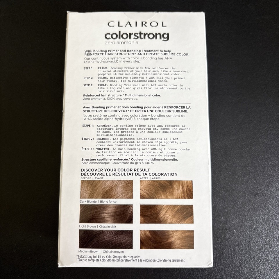 Clairol Colorstrong Permanent Hair Color #7.0 dark Blonde Zero Ammonia ...