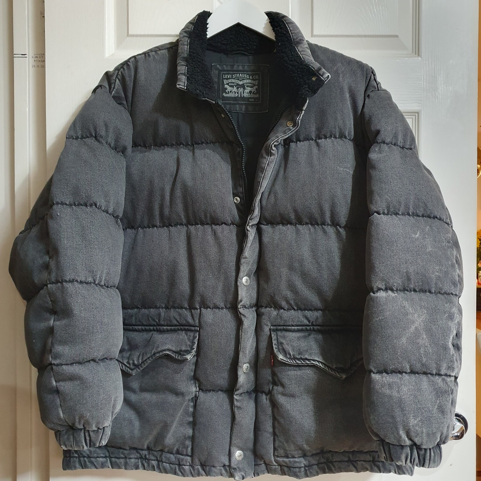Levi's Men's Down Western Puffer Jacket Distressed Gr… - Gem