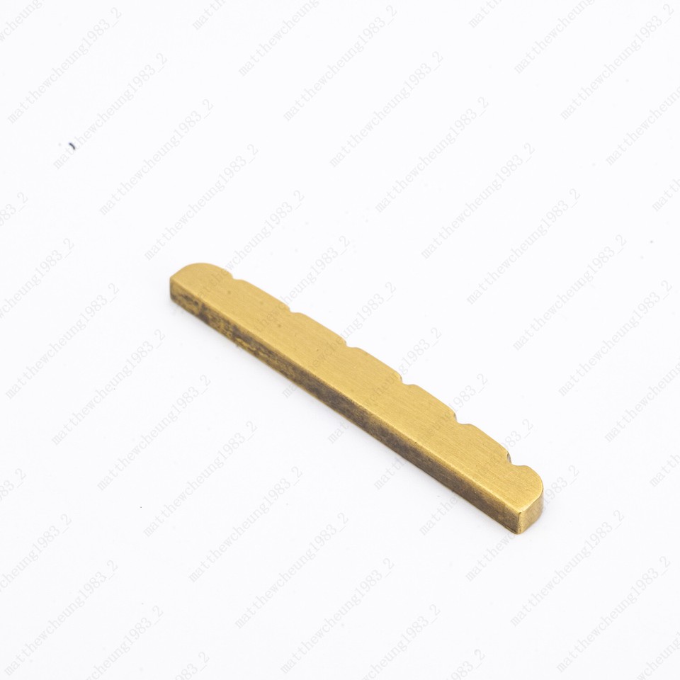 6 String Brass Guitar NUT Flat Bottom 42mm SLOTTED FOR STRATOCASTER ...