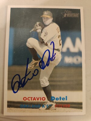 Octavio Dotel Oakland A's Signed 2006 Topps Heritage | eBay