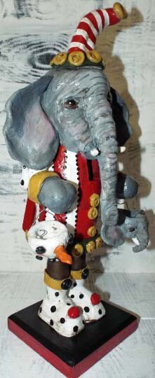 Folk Art Original One of a Kind Santa Elephant NutCracker Character Art ...