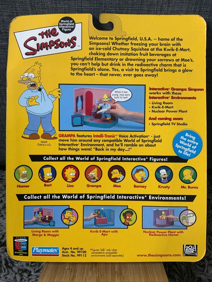The Simpsons Toy Figure by Playmates Series 1 Grampa Simpson NIB | eBay