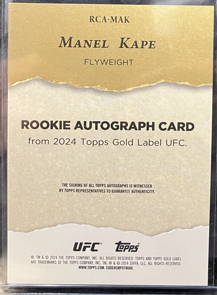 Manel Kape Auto /349 Rookie 2024 Topps Gold Label UFC SSP RC | eBay