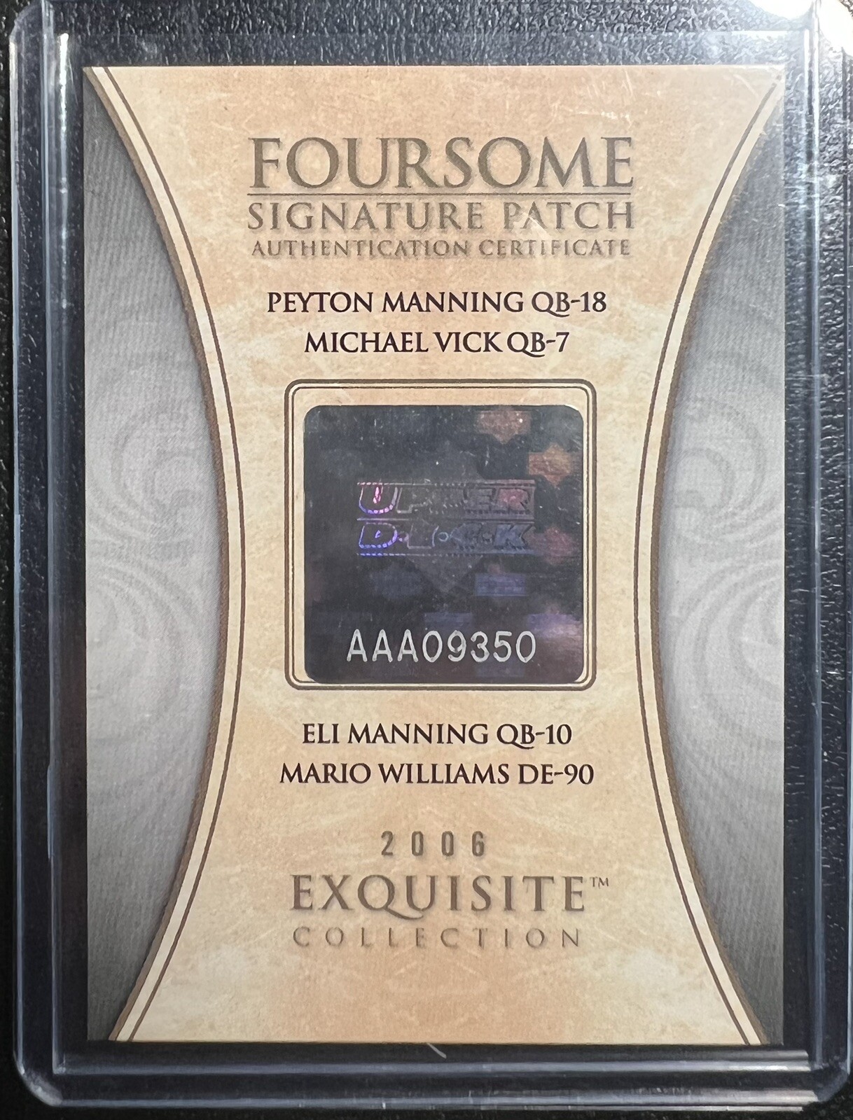 2006 UPPER DECK EXQUISITE FOURSOME Quad PATCH AUTO PEYTON ELI MANNING VICK #d /5 | eBay