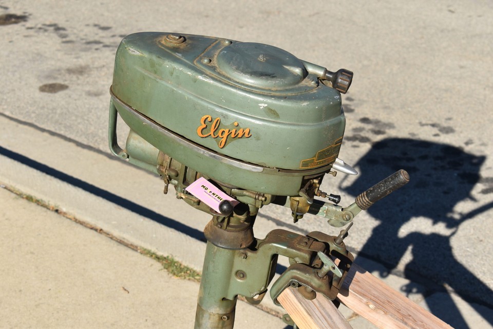 Vintage Green Elgin 571.58751 Sears outboard Motor Engine 7.5hp vintage ...