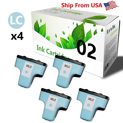 4PK Light Cyan 02 Ink Cartridge for PhotoSmart D7400 D7460 C5150 ...