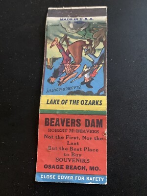 Vintage Missouri Hillbilly Matchbook: “Beaver’s Dam” Osage Beach, MO | eBay