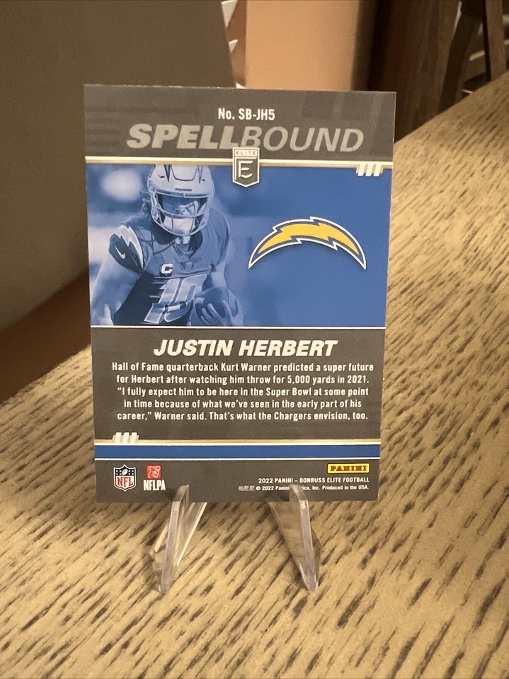 Justin Herbert 2022 Donruss Elite Spellbound E Green SP #SB-JH5 ...