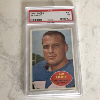 1960 Topps Football Sam Huff # 80 PSA NM 7 | eBay