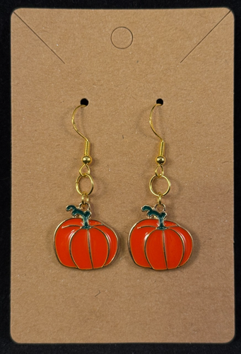 Gold Pumpkin Earrings - Dangle - Food - Vegetables - Gold Hooks ...