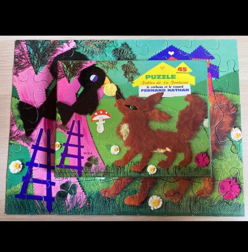 PUZZLE FERNAND NATHAN LE CORBEAU ET LE RENARD FABLES DE LA FONTAINE 45 ...