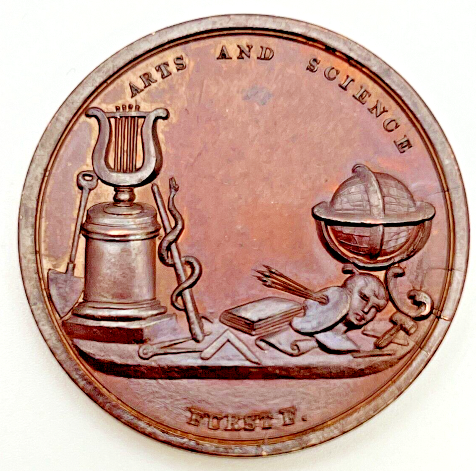 c. 1830 Dr. David Hosack Medal Bronze US Mint Large Die Crack UNC J-PE ...