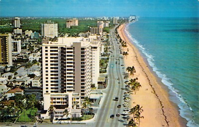 Fort Lauderdale Beach Along A1A -Aerial View-Postcard M12 | eBay